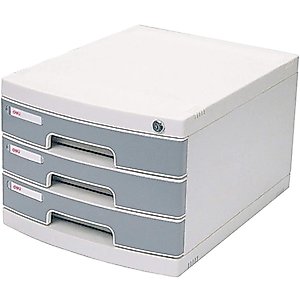 Desktop Drawer Cabinet Flat File Cabinet Storage, Desktop Drawer Cabinet, 3/4/5 Tier Office Supplies Desktop Storage Organizer Box, with Drawer and with Lock. (Size : 3 Draws)