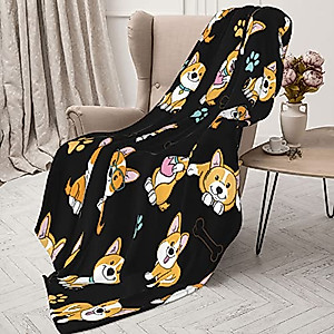 Corgi Blanket Cute Corgi Blankets Gifts for Corgi Lovers Women Soft Flannel Throw Blanket for Couch Sofa Christmas Birthday Gifts, 50x60 Inch