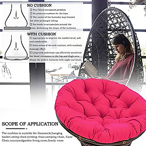ADDALLAN Papasan Chair Cushion Only,Indoor/Outdoor/Garden Papasan Round Cushion Water Resistant Cushion Poly Rattan Armchair Hanging Chair Pillow Soft/Comfortable papasan Chair Cushion (C,28x28in)