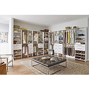 ClosetMaid SuiteSymphony Wood, Add On Accessory, Modern Style For Storage, Closet, Clothes, Size Units, Pure White/Satin Nickel, 25-Inch X 10-Inch Drawer