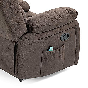 Christopher Knight Home Lindale Massage Recliner, Brown + Black 35.25D x 38.5W x 40.5H in