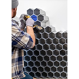 WineHive Bundle - 2 Items Cell Modern Modular Wine Storage System - 20 Cell with Wall Mount Hardware Kit - Black