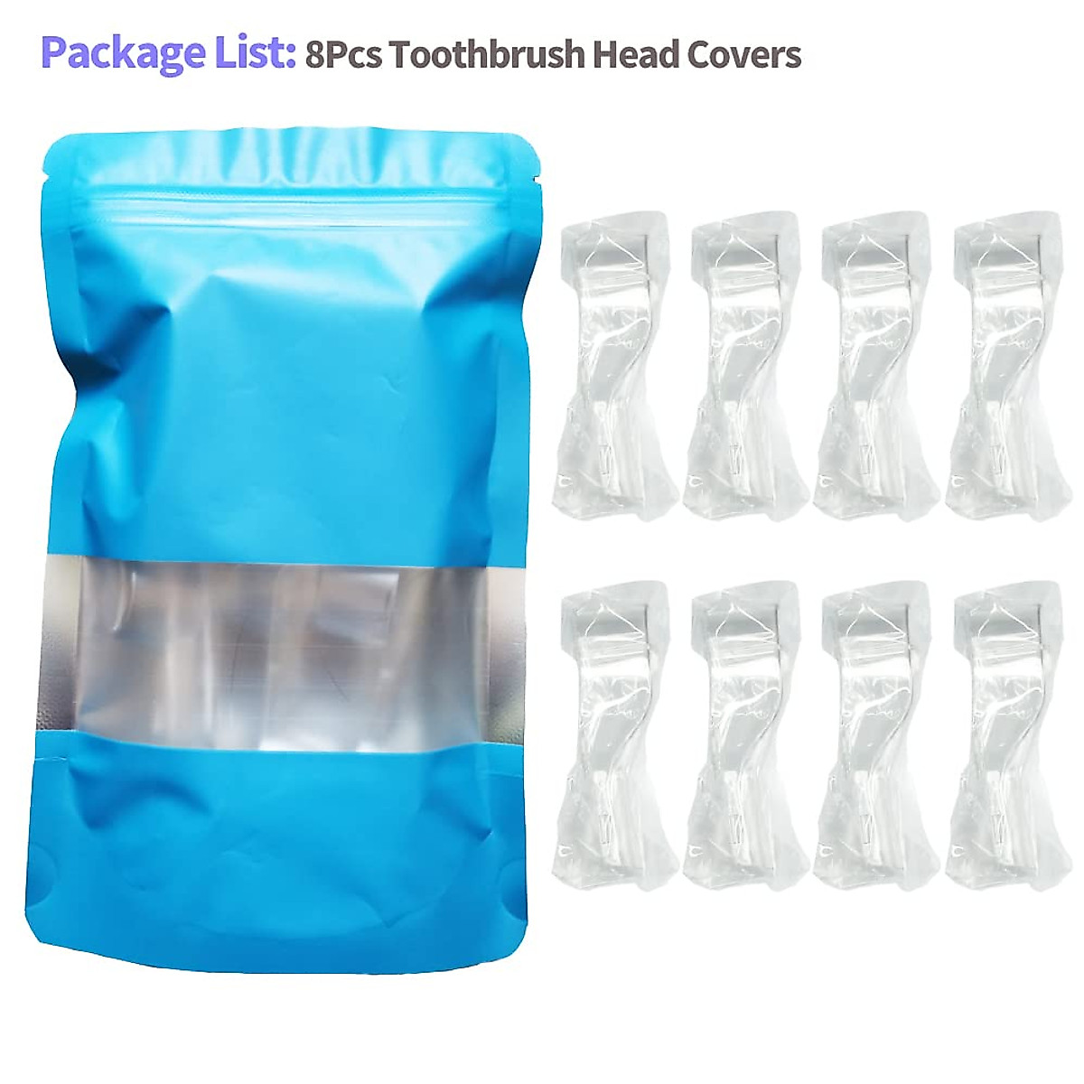 8Pcs Reusable Toothbrush Covers Compatible with Oral B Dual Clean Replacement Brush Heads and Trizon/Pulsonic/Sonic SR 12A 18A Replacement Brush Heads