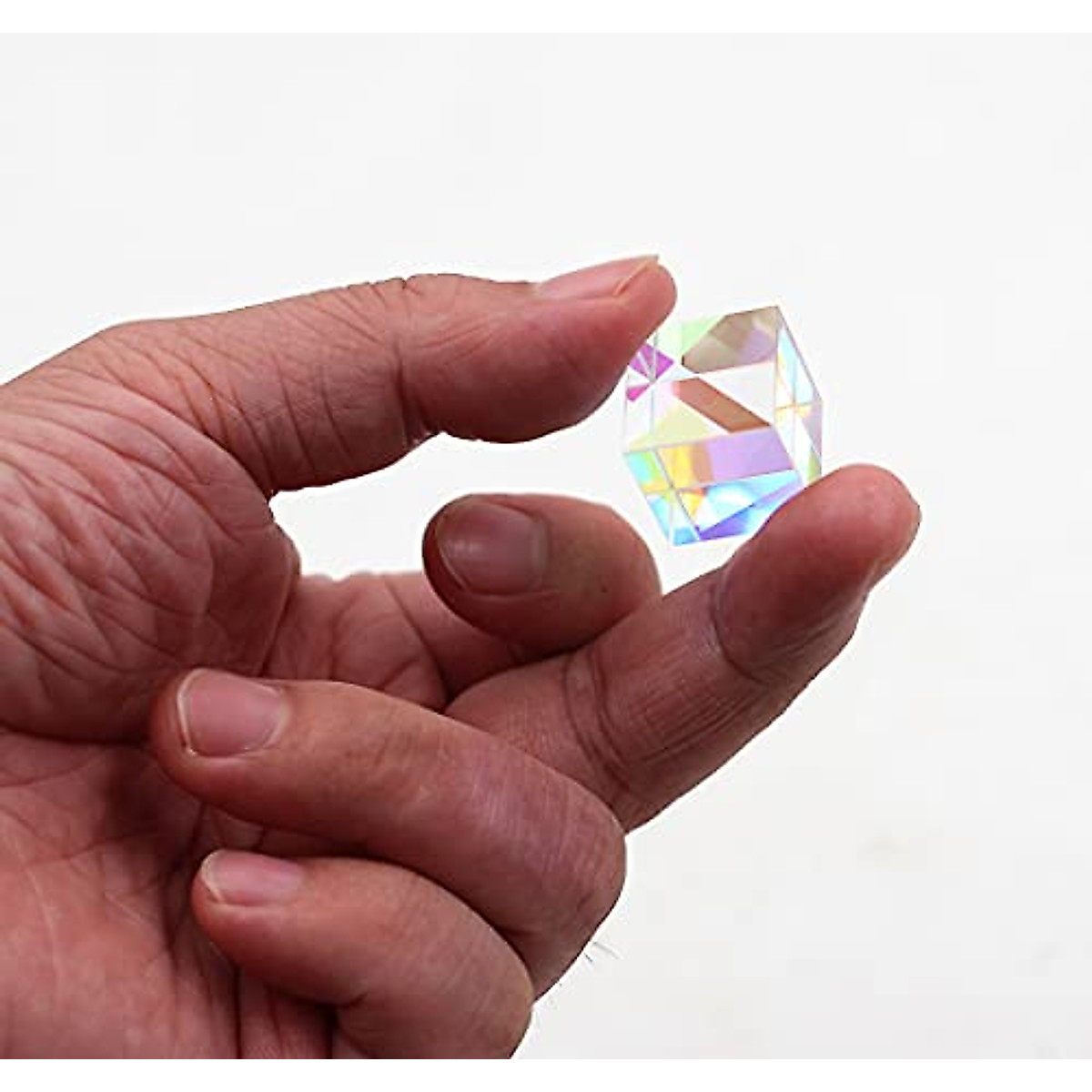 Dtacke Optical Glass Dispersion Prism X-Cube for Physics Teach Decoration Art Prism Glass Cube Prism Photography Rainbow Prism