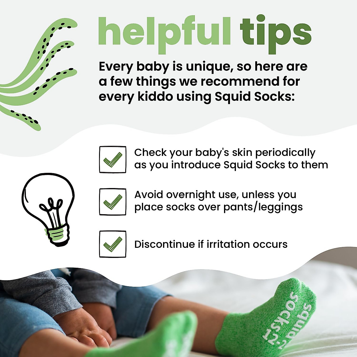 squid socks Unisex Cotton Socks | 0-6M, 6-12M, 12-24M, & 2T-3T | Grip Socks that Stay On | As Seen on Shark Tank | Chris