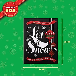 JOYIN 72 PCS Holiday Christmas Greeting Cards with 6 Artistic Greeting Designs With Envelopes for Winter Christmas Season, Merry Christmas Cards, Wintertime Gifts Cards. (Artistic Black Collection)