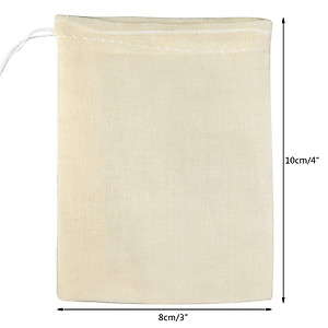 Tayfremn 200Pcs Cotton Drawstring Bags, Reusable Muslin Bag Natural Cotton Bags with Drawstring Produce Bags Bulk Gift Bag Jewelry Pouch for Party Wedding Home Storage, Natural Color (4 x 3 Inches)