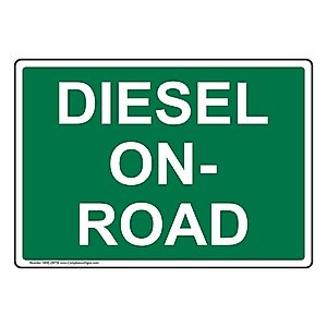 ComplianceSigns.com Diesel On-Road Label Decal, 7x5 inch Vinyl for Fuel