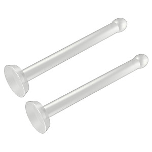 Evonix 2pc 20g Nose Retainer Stud BioFlex Flexible Clear Bioplast Flat Invisible Nostril Piercing Rings 6mm