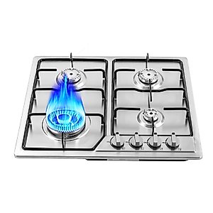 Gas Cooktop 22″x19″ Built in Gas Cooktop 4 Burners Stainless Steel Stove with NG/LPG Conversion Kit Thermocouple Protection