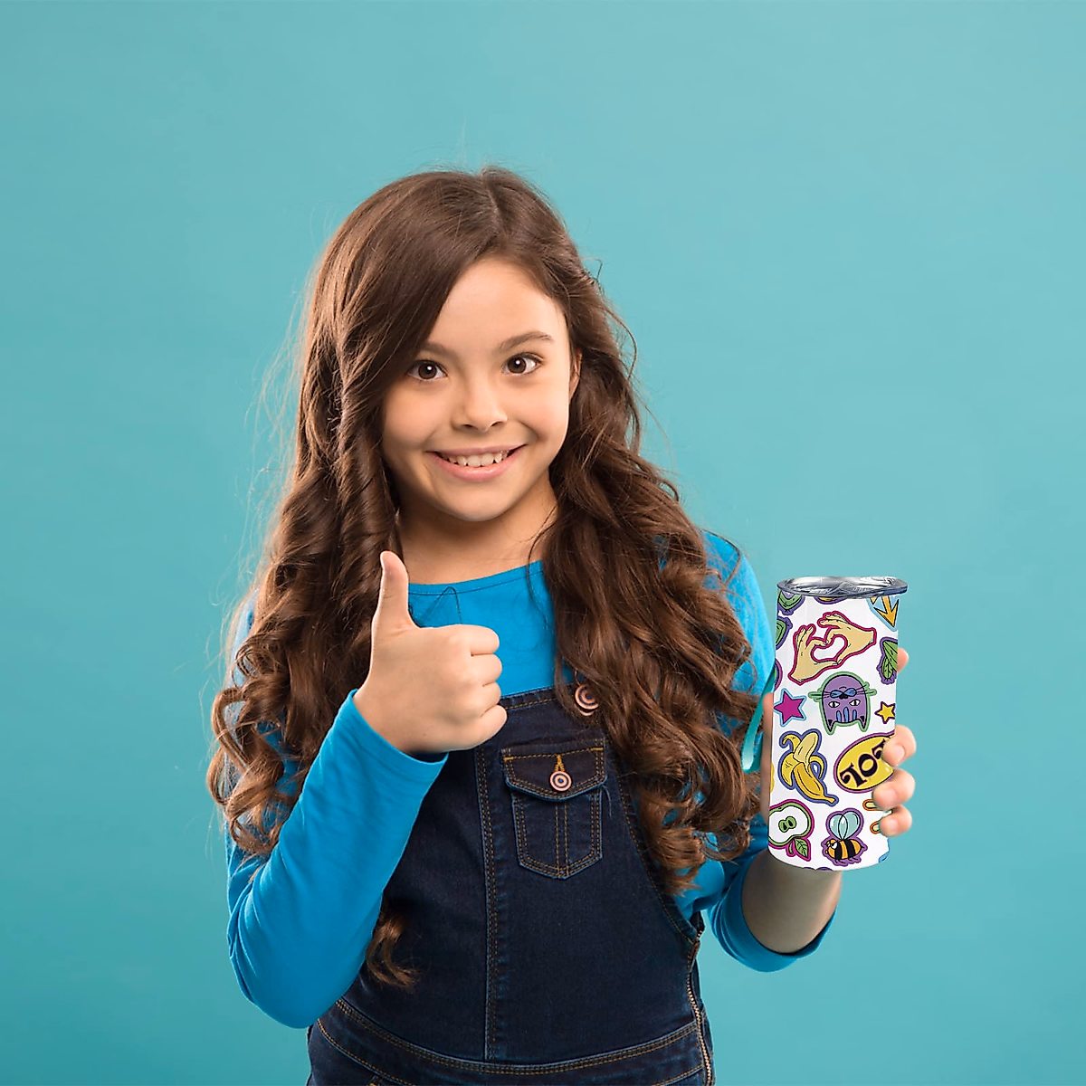 AiHeart 16oz Kids Sublimation Straight Skinny Tumbler,4pack Sublimation Stainless Steel Blanks Bulk,Double Wall Vacuum Tumblers with Shrink Wrap Films and Straw,Great DIY Gift for Kid,Toddler