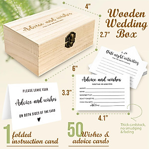 STOFINITY Advice And Wishes For The Mr And Mrs - Wedding Advice Cards For Bridal Shower Decorations, Hilarious Bridal Shower Games, Advice For The Groom And Bride Box, Wedding Games For Reception
