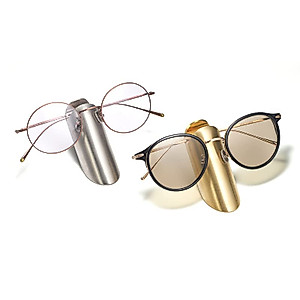 Craighill Eyewear Stand - Modern Glasses Holder for Nightstand & Desk, Minimalist Stand for Eyeglasses, Elegant & Practical, Solid Metal, 3” - Stainless Steel