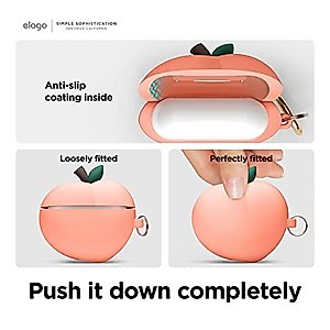 elago Compatible with AirPods Pro 2 Case, Peach 3D Design Case Compatible with AirPods Pro 2nd Generation, Keychain Included