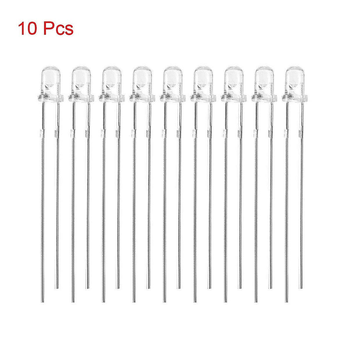 uxcell 10pcs Photosensitive Diode Photodiodes Light Sensitive Sensors, 3mm Clear Round Head Receiver Diode