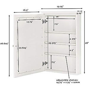 Pemberly Row Mirror Medicine Cabinet in White