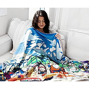 Dragon Ball Super Feast Plush Throw Blanket | Super Soft Fleece Blanket, Cozy Sherpa Cover For Sofa And Bed, Home Decor Room Essentials | Anime Manga Gifts And Collectibles | 45 x 60 Inches