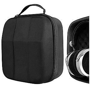 Geekria Shield Case for Large-Sized Over-Ear Headphones, Replacement Protective Hard Shell Travel Carrying Bag with Cable Storage, Compatible with Grado PS1000e, HiFiMAN HE6se (Black)