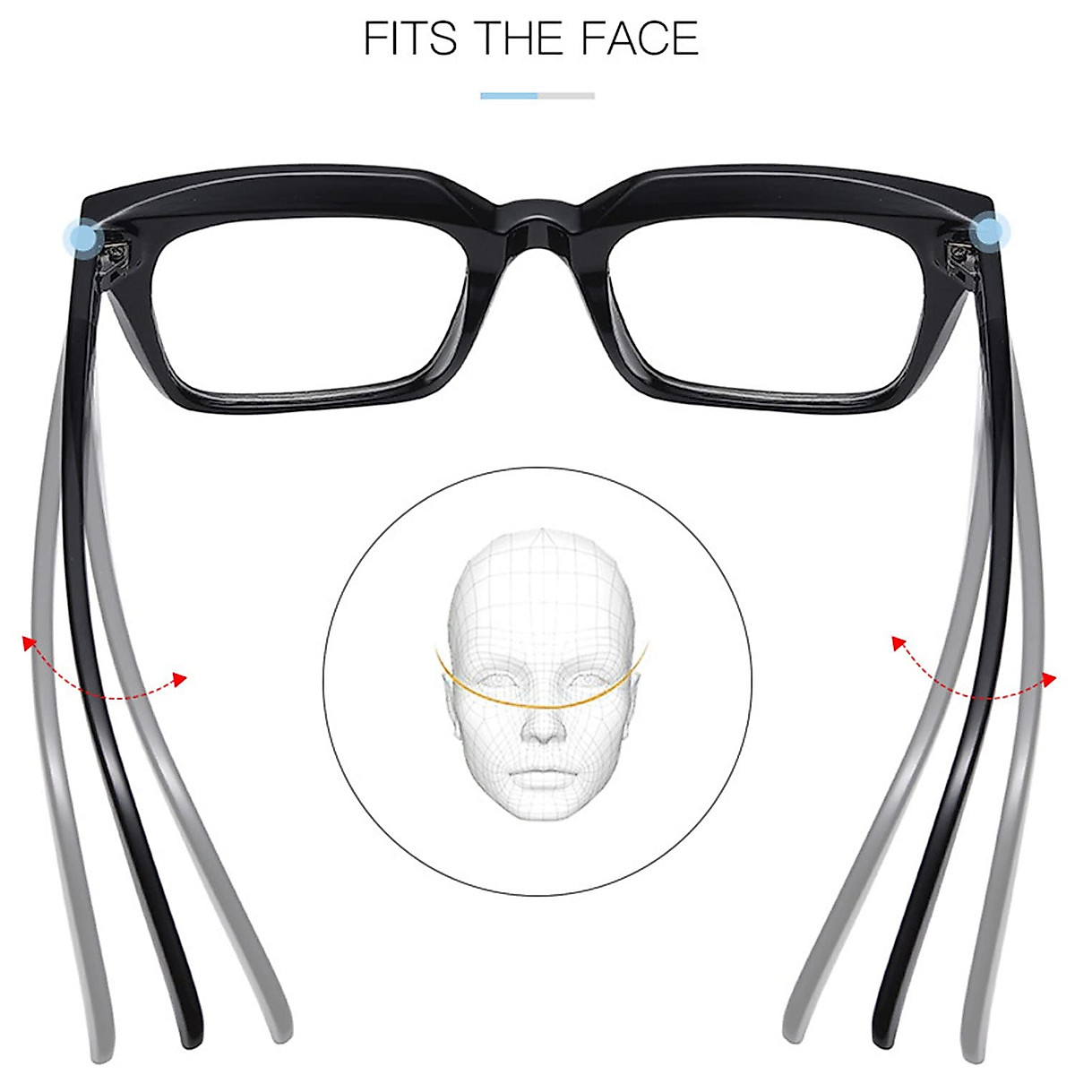 EYLRIM Classic Thick Square Frame Clear Lens Glasses for Women Men Non Prescription Eyeglasses(A1 Bright Black)