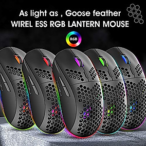 L500 Wireless Gaming Keyboard and Mouse Combo, 2200mAh Mini 61 Keys Mechanical Feeling Keyboard with Bluetooth 5.1&2.4G Wireless Dual Modes,RGB Backlit Wireless Lightweight Gaming Mouse for PC/Gamer