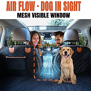 Large Backseat Cover for Dogs. Car Seat Extender with Hard Bottom & Mesh. Heavy Duty Hammock. Full Car/SUV Protection - Back seat Extender for Dogs. Black. Hard Bottom Car Seat Cover for Dogs. Gray