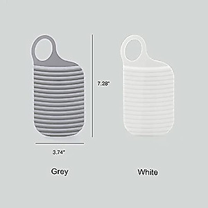 Mcles Antiskid Mini Washboard, 2 Pcs Travel hand Double sided Washboard, Collapsible Washboard, Laundry Pad, Soft Plastic Hand Folding Washboard, Cleaning Tools with Hanging Holes for Home Travel