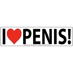Witty Yeti’s I Heart Penis Prank Bumper Sticker 10 Pack.