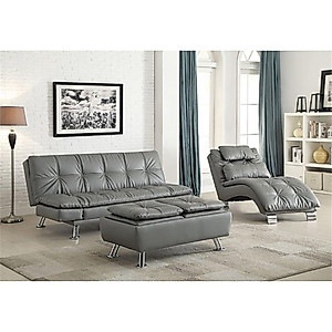 Coaster Home Furnishings Dilleston Tufted Back Upholstered Sofa Bed Grey