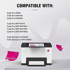 ALLWORK 414A [with Chip] Remanufactured Toner Cartridge Replacement for HP 414A 414X W2020A W2021A W2022A W2023A Work with HP Color Pro M454dn M454dw MFP M479dw M479fdn M479fdw M455dn M480f 4 Packs
