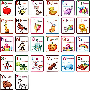 26 Pieces Alphabet Bulletin Board Set Animals Alphabet Cards Classroom Alphabet Decor Standard Manuscript Alphabet Cards,Early Learning Bedroom Nursery Playroom Decorations for Children Kids Teens