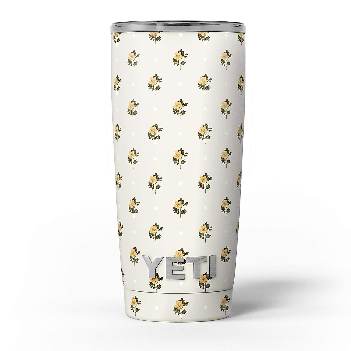 Design Skinz The Micro Daisy and Polka Dot Pattern - Skin Decal Vinyl Wrap Kit Compatible with The Yeti Rambler Cooler Tumbler Cups