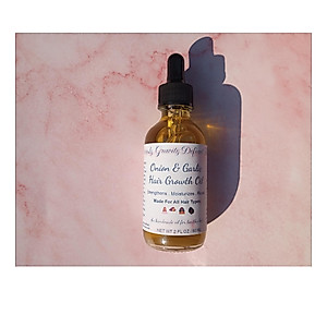 All-Natural Red Onion & Garlic Ayurvedic Hair Growth Oil Reduce Hair Shedding, Great Hair & Scalp Moisturizer, Herbal Hair Growth Oil For Frizzy, Dry, Curly, Damaged Hair- Safe for Dreadlocs, Color Treated Hair, Mens, Womens & Children's Hair