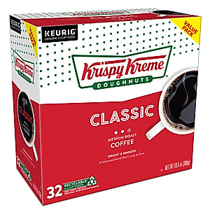 Krispy Kreme Classic, Single-Serve Keurig K-Cup Pods, Medium Roast Coffee Pods, 32 Count