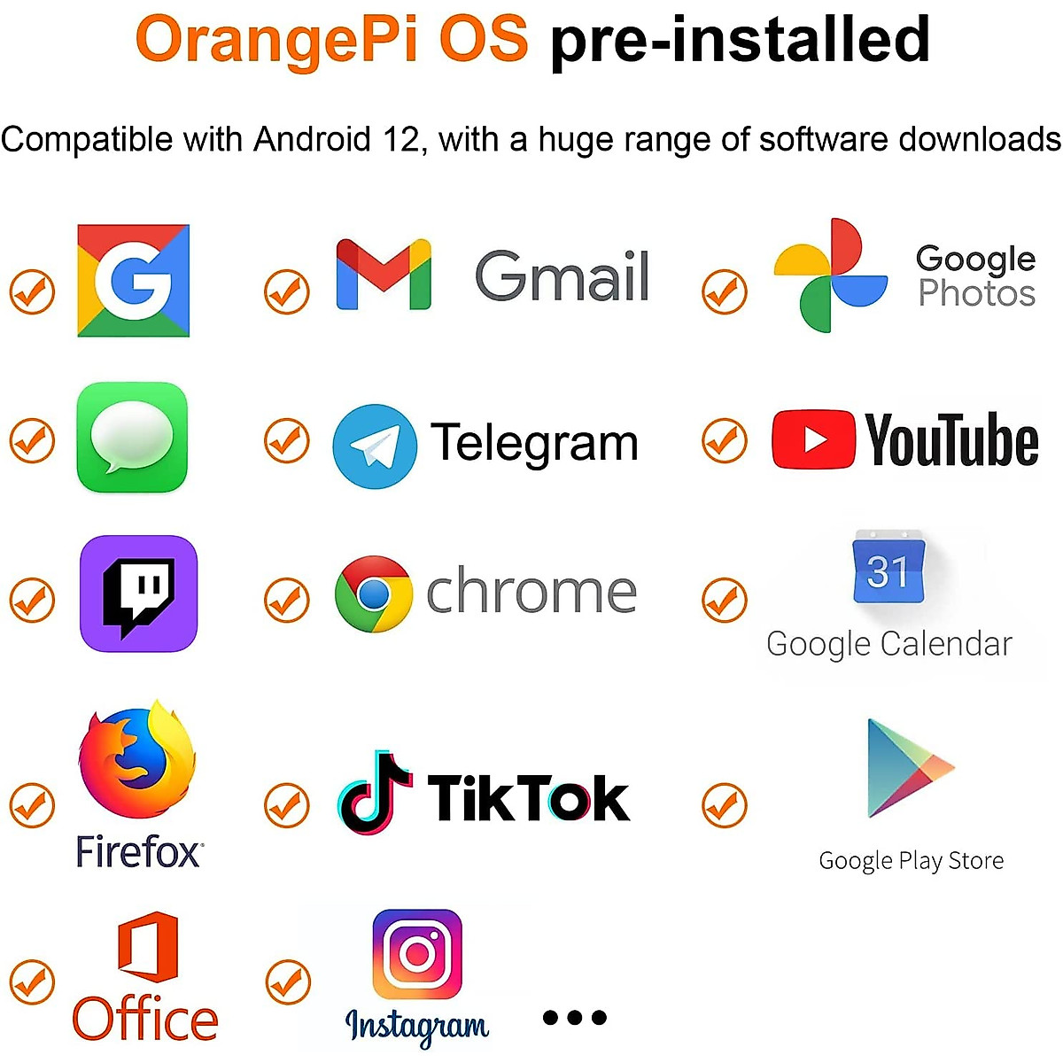 Orange Pi 800 All-in-one PC in Keyboard, 4GB+64GB RK3399 6-Core 64 Bit Dual-Band WiFi+BT 5.0, Computer Kit Run Android 12.1, Orange Pi OS, Ubuntu, Debian (Pi 800+HDMI+Mouse+Power Supply)