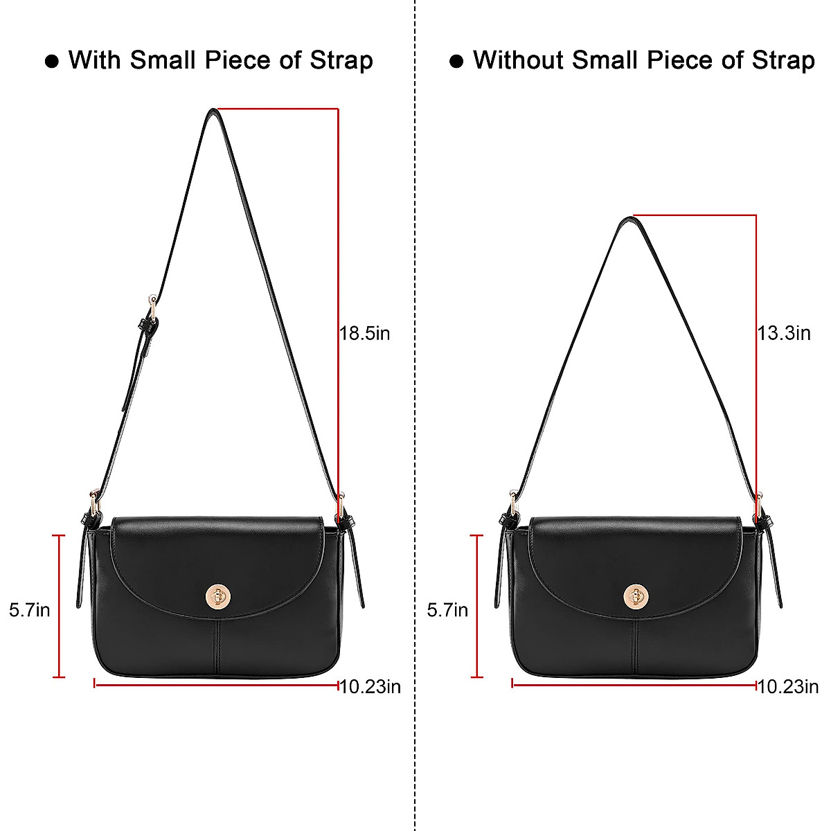 Ayliss Women Crossbody Handbag Purses Shoulder Handbag PU Leather Fashion Vegan Classic Envelope Saddle Purse Bag (Black)