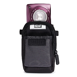 USA Gear Small Camera Bag Compatible with Ricoh GR III, Sony Cybershot, Nikon Coolpix, Kodak Pixpro FZ55 and more - Digital Camera Carrying Case with Belt Loop, Shoulder Strap, Weather Resistant