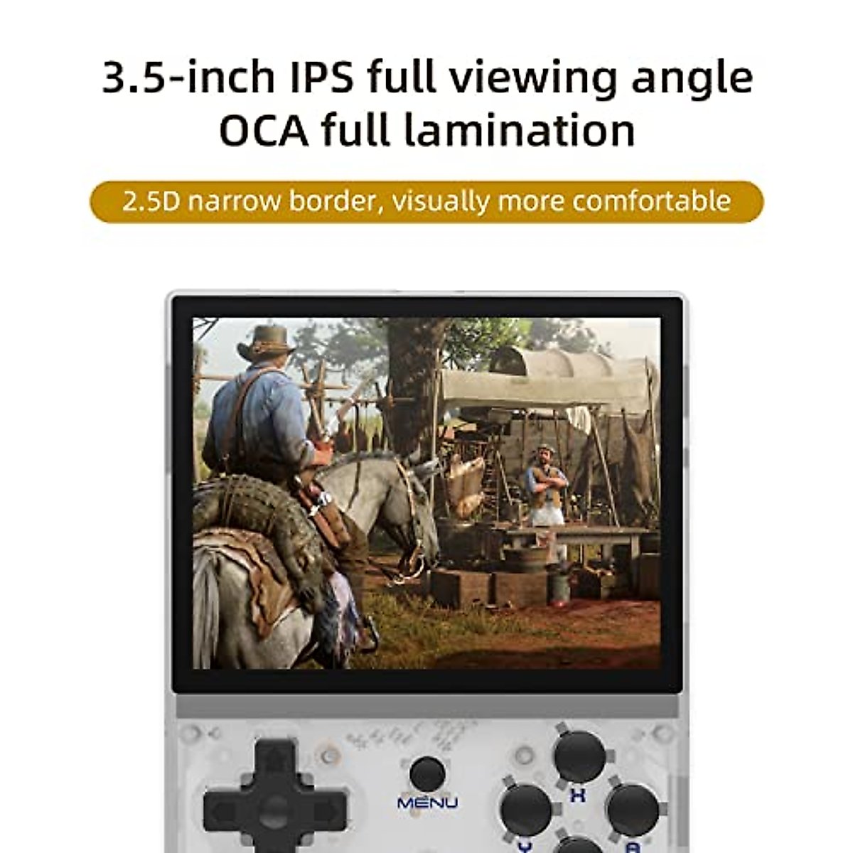 DREAMHAX RG35XX Portable Game Console with 640*480 3.5 Inch IPS Screen Built-in 5470+ Games Linux System, Handheld Video Games Support Gamepad and HDMI TV Output, Retro Game Gift (Transparent White)