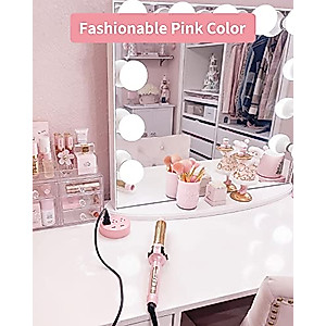 Rose Pink Power Strip with USB, NTONPOWER Flat Plug Extension Cord Nightst&Desktop Charging Station with 3 Outlet &2 USB, Wall Mount, Small Size for Dorm Room Home Office Travel, ,'5 FT Cord