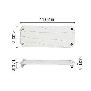 bukfen Instant Dry Sink Organizer, Bathroom Sink Fast Drying Stone,Diatomaceous Earth Sink Caddy for Kitchen Counter and Bathroom Counter, Pearl White, Wavy Groove(11.02x4.33x1.10in)