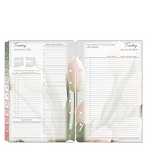 FranklinCovey - Blooms Two Page Per Day Ring-Bound Planner (Classic, Jan 2024 - Dec 2024)