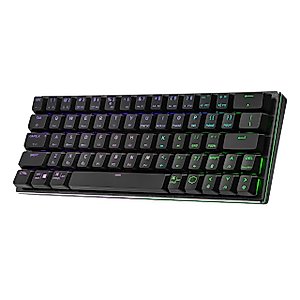 Cooler Master SK622 60% Wireless Bluetooth Space Gray Mechanical Low Profile Gaming Keyboard, Linear Red Switches, Customizable RGB, Ergonomic Design, Mac/Windows, QWERTY (SK-622-GKTR1-US)