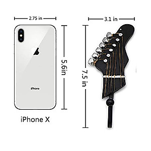 Goldblue Guitar Shaped Decorative Hooks Rack Hangers for Hanging Clothes Coats Towels Keys Hats Metal Resin Hooks Wall Mounted Heavy Duty