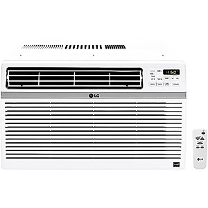 LG 10,000 BTU Window Air Conditioner, Cools 450 Sq.Ft. (18' x 25' Room Size), Quiet Operation, Electronic Control with Remote, 3 Cooling & Fan Speeds, Energy Star, Auto Restart, 115V, White
