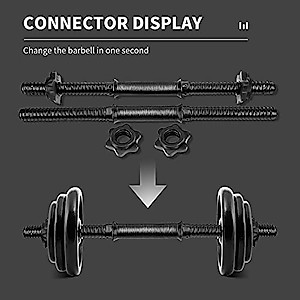 POCREATION Dumbbell Bars Set,2Pcs Adjustable Nonslip Weight Lifting Handles Dumbbell Handles Weightlifting Accessories for Daily Fitness and Strength Training Sport Workout Gym