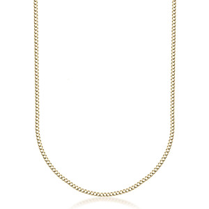 PORI JEWELERS 14K Yellow Gold 2.0mm Cuban/Curb Link Chain Necklace- Made in Italy-14-30 (Yellow, 18)