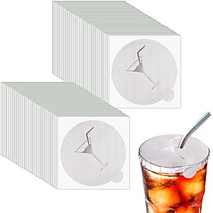Drink Protective Cap 100 Pack, drink covers for alcohol protection, Keeps Unwanted Items From Getting Into Drink Cups, Fits Most Cup Sizes (100)