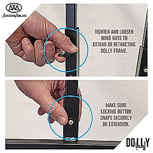 AxcessAbles Heavy Duty Folding Equipment Dolly Cart with Wheels | 700lb Capacity | DJ Equipment Cart | Moving Hand Truck Dolly | Telescoping Frame to 4.6ft.| Production Multicart | Fully Assembled