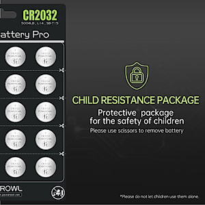 POWEROWL High Capacity CR2032 Battery (20-Pack) 3v Lithium Batteries, Leak-Free, Long Lasting Cr 2032