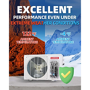 LUORISE 12000 BTU WiFi Mini Split AC/Heating System, Ductless Air Conditioner, 19 SEER2 Energy Efficient Inverter AC, Cools Up to 550 Sq.Ft, Pre-Charged Heat Pump & 16.4ft Installation Kits, 115V