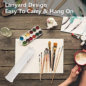 SHUESS 4 Pcs Extendable Plastic Paint Brush Case Clear Paint Brush Holder Long Brushes Tube Storage Pencil Watercolor Pen Container Drawing Tools Makeup Brush